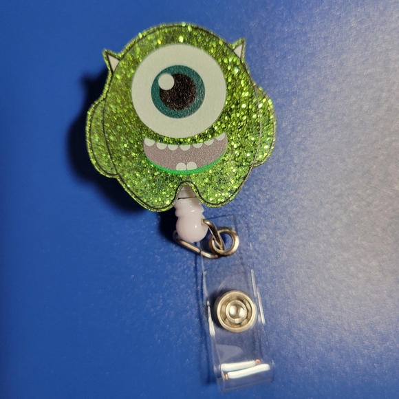 Accessories | Monsters Inc Mike Glitter Retractable Badge Reel | Poshmark